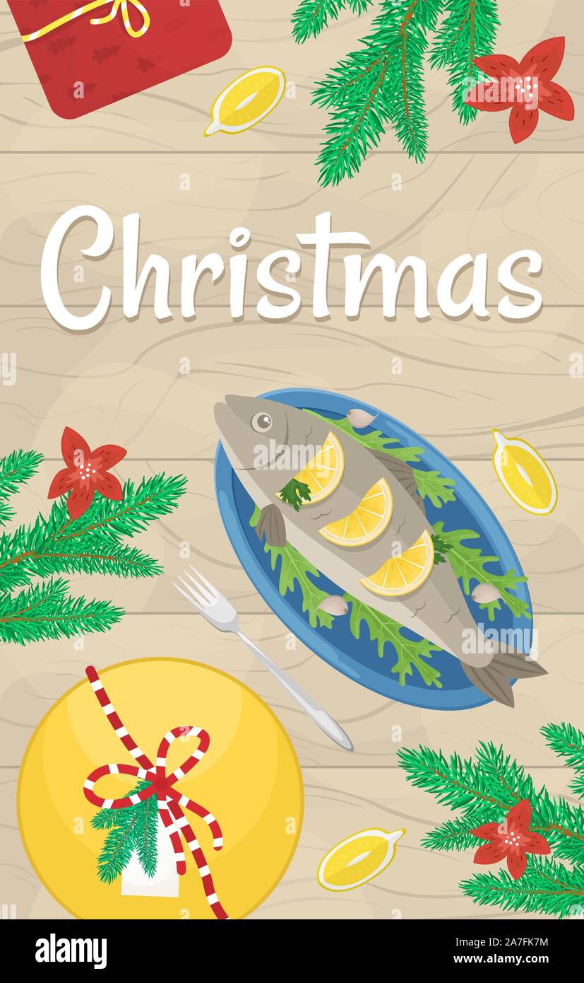 Carp christmas dinner Stock Vector Images - Alamy