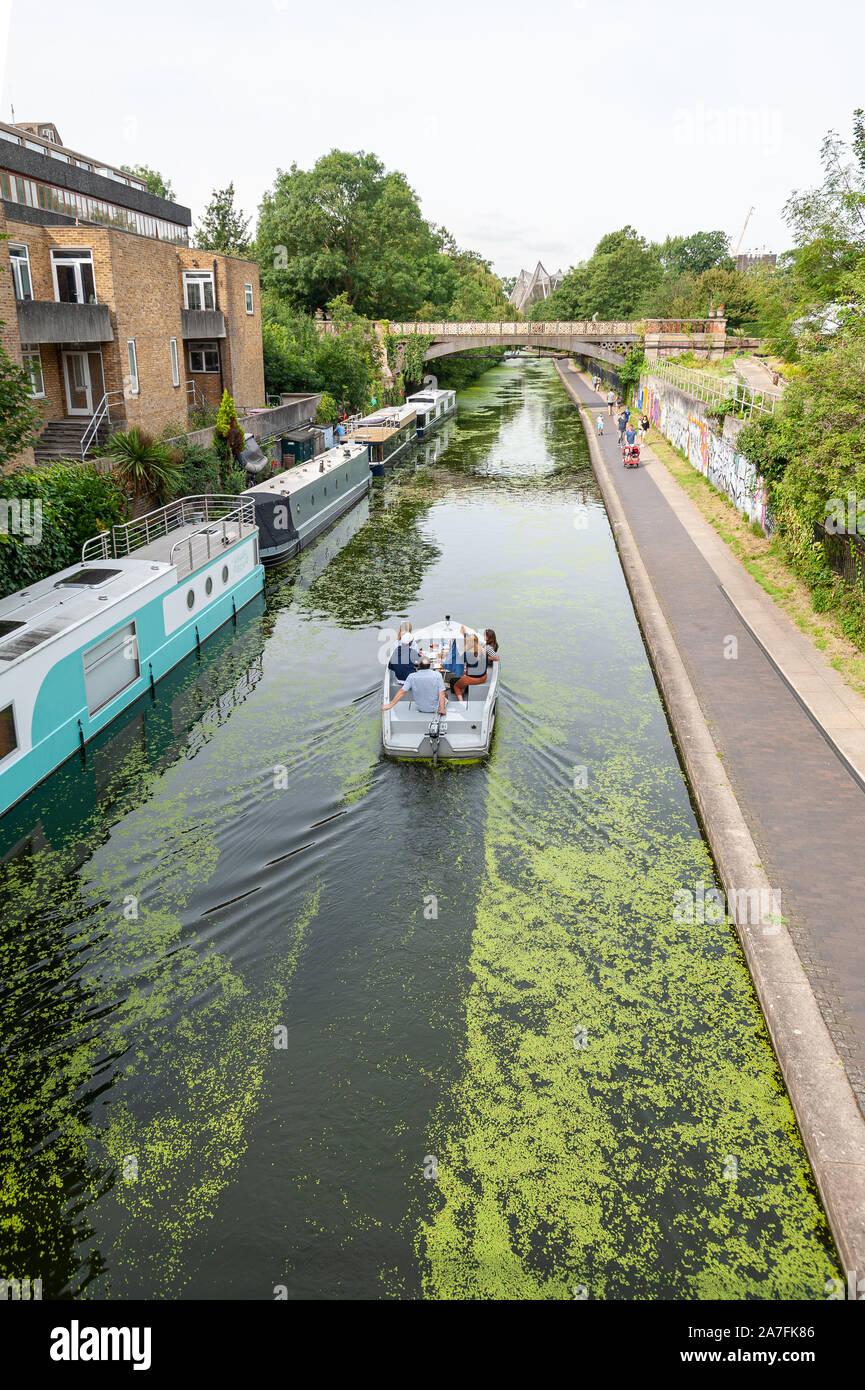London, UK. 08-03-2019. Regent's Canal is a part of Regent's Park in ...