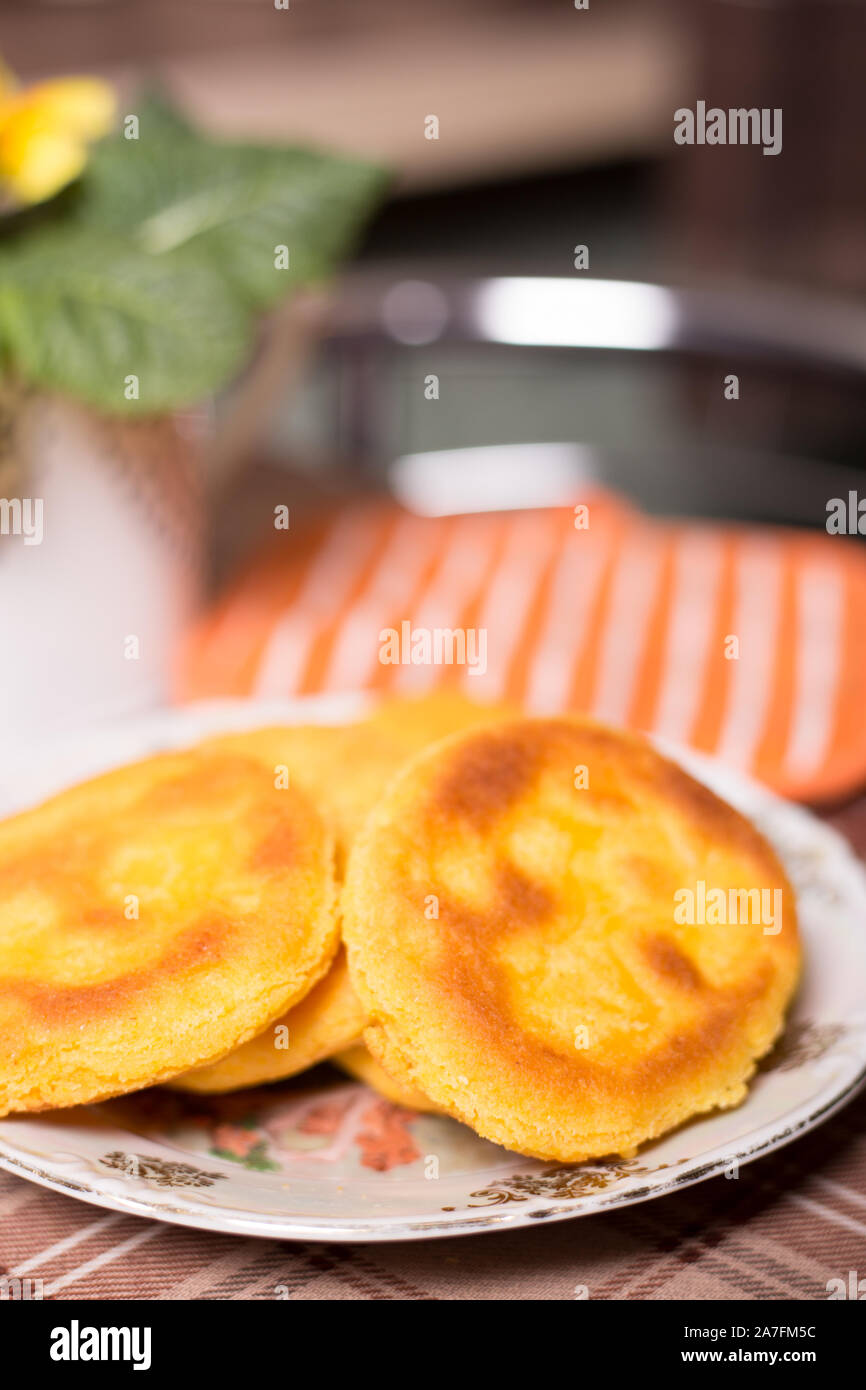 Flatbread made of corn flour. Selective Focus Stock Photo - Alamy