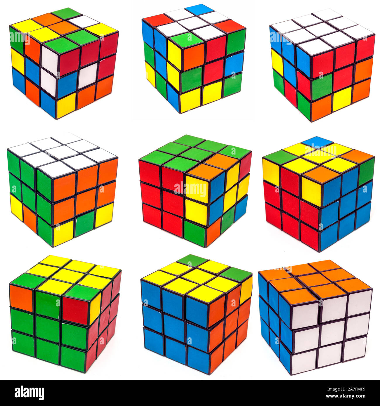 Rubik's cube in various positions Stock Photo - Alamy