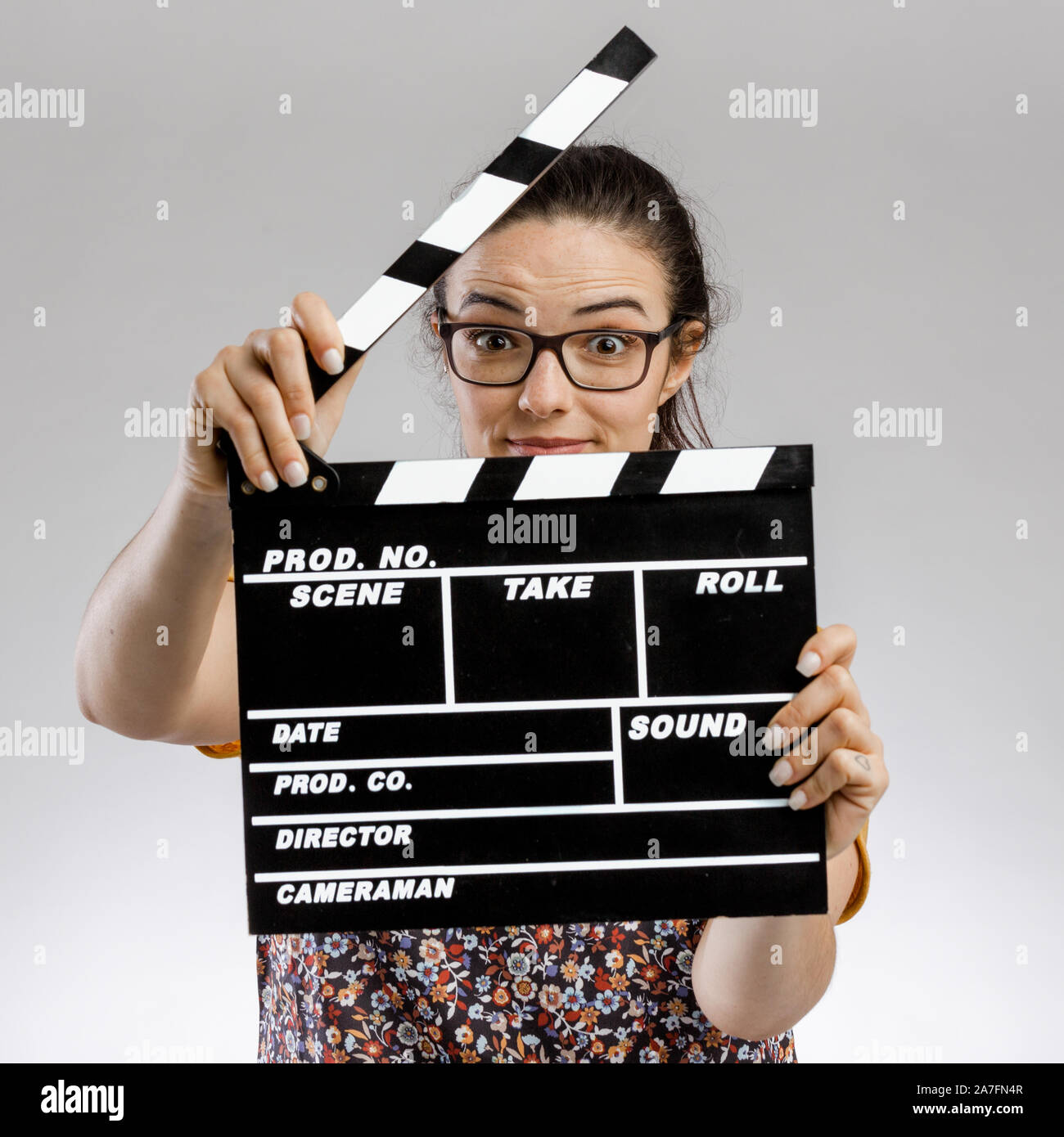 Clapboard woman hi-res stock photography and images - Alamy
