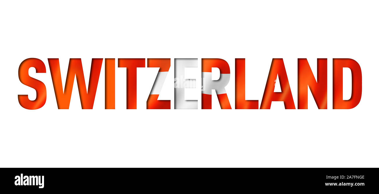 Swiss flag text font. Switzerland symbol background Stock Photo - Alamy