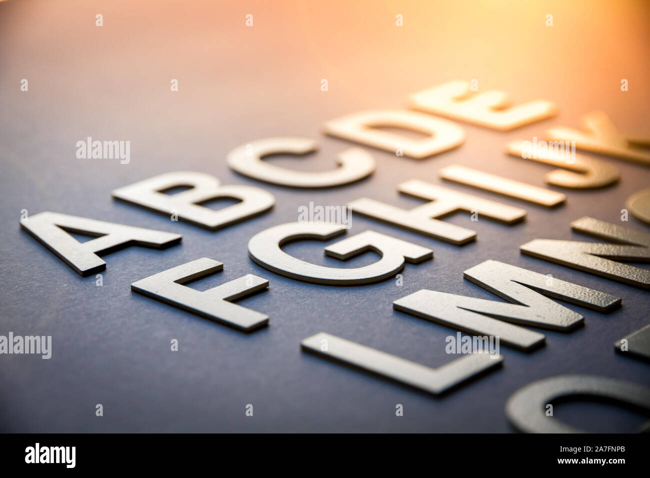 Alphabet made with solid letters. closeup view Stock Photo - Alamy