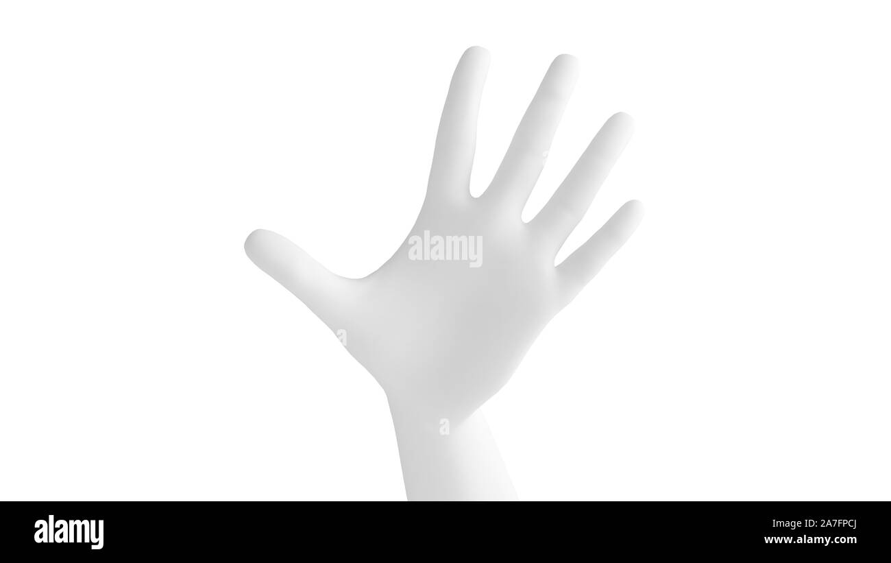 White background 3d hand gesture. 3d rendering, 3d illustration Stock ...