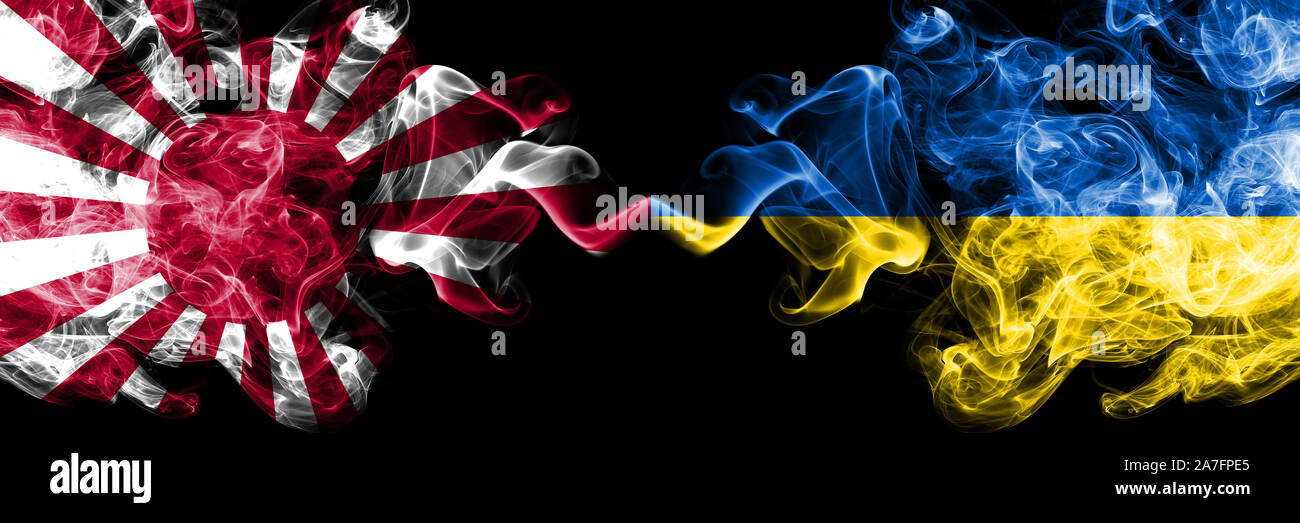 Japan rising sun naval vs Ukraine, Ukrainian smoky mystic states flags ...
