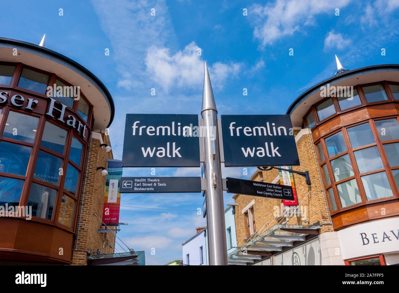 The navigation signs for Fremlin Walk shopping precinct, Maidstone ...