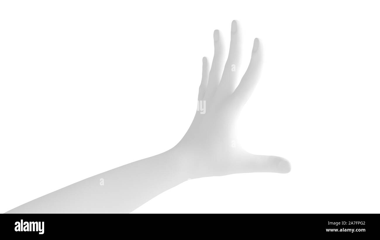 White background 3d hand gesture. 3d rendering, 3d illustration Stock ...