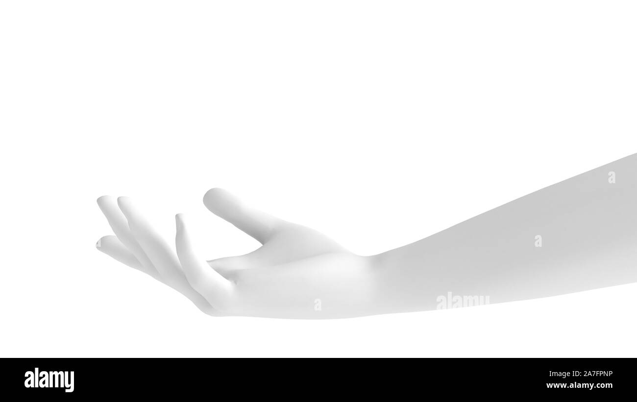 White background 3d hand gesture. 3d rendering, 3d illustration Stock ...
