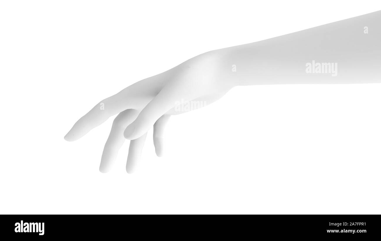 White background 3d hand gesture. 3d rendering, 3d illustration Stock ...