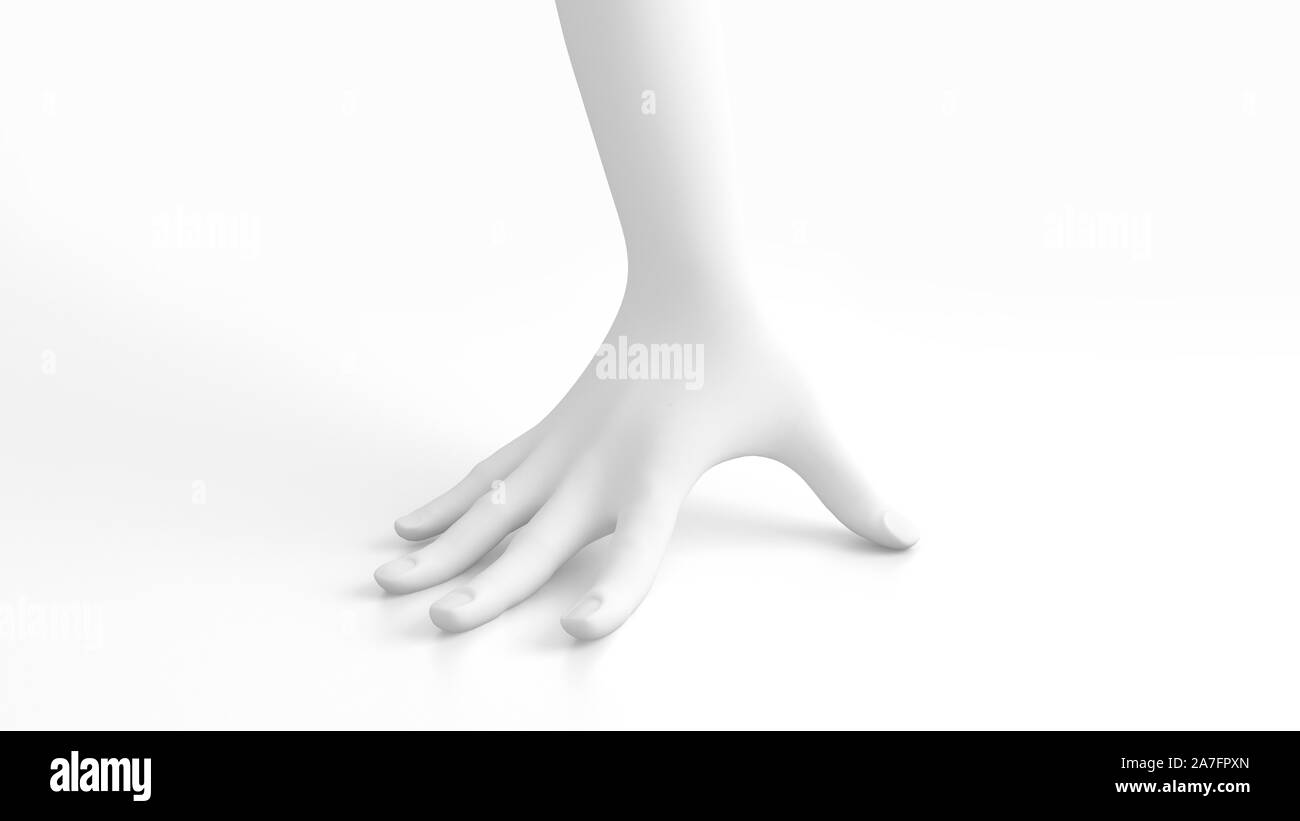 White background 3d hand gesture. 3d rendering, 3d illustration Stock ...