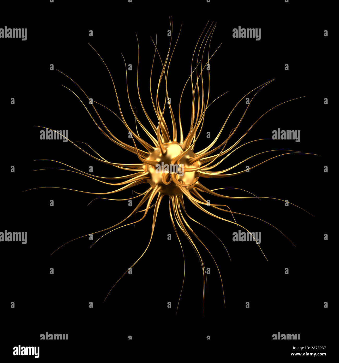 Unusual, beautiful golden form. 3d rendering 3d illustration Stock ...