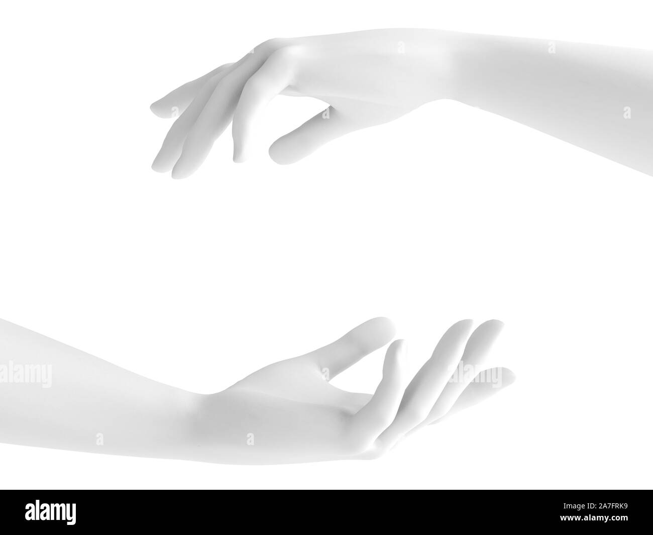 White background 3d hand gesture. 3d rendering, 3d illustration Stock ...
