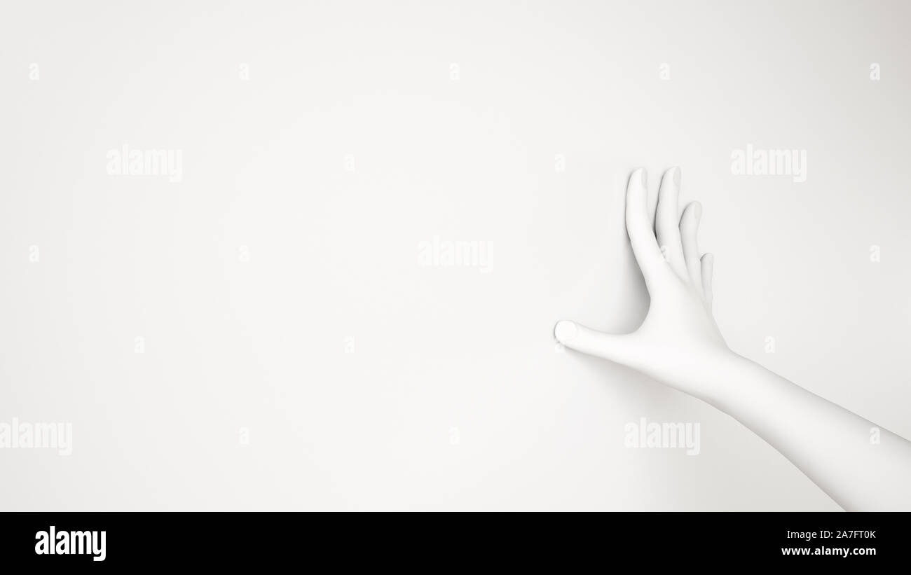 White background 3d hand gesture. 3d rendering, 3d illustration Stock ...