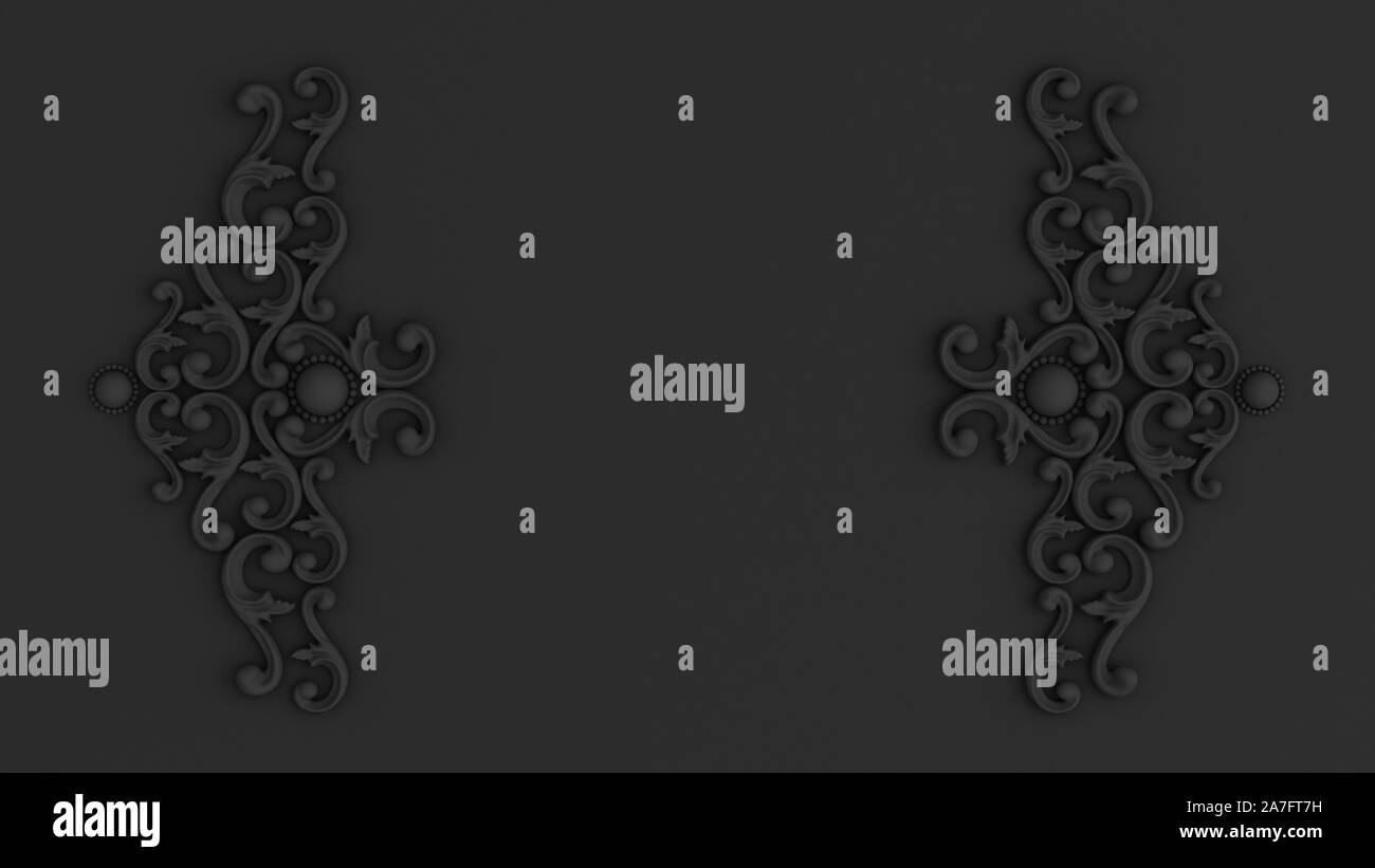 Luxury gypsum decoration element, wall concept stucco, interior ...