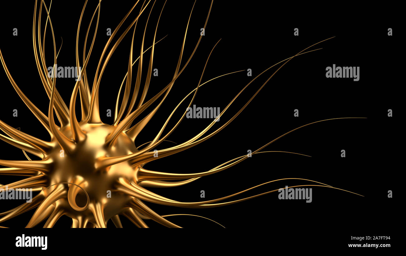 Unusual, beautiful golden form. 3d rendering 3d illustration Stock ...