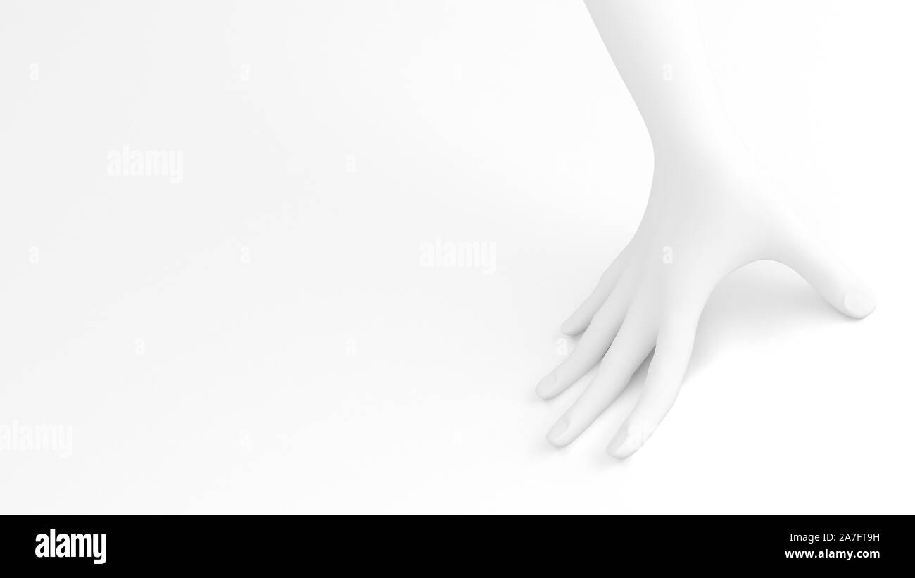 White background 3d hand gesture. 3d rendering, 3d illustration Stock ...