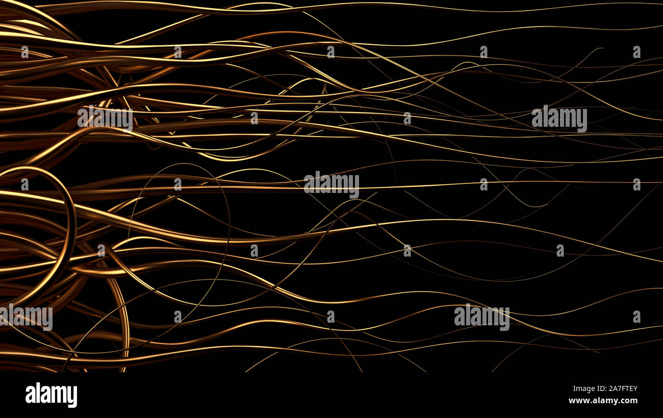 Unusual, beautiful golden form. 3d rendering 3d illustration Stock ...