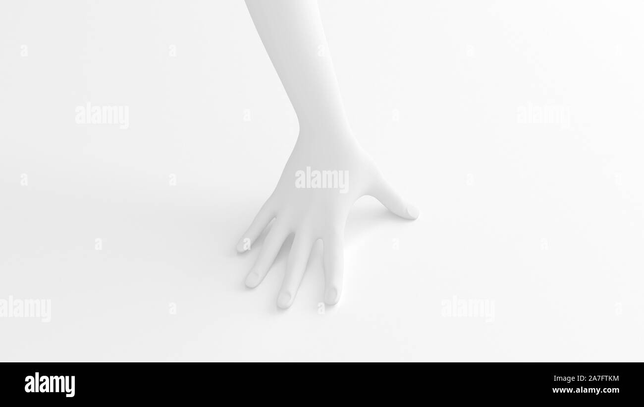 White background 3d hand gesture. 3d rendering, 3d illustration Stock ...
