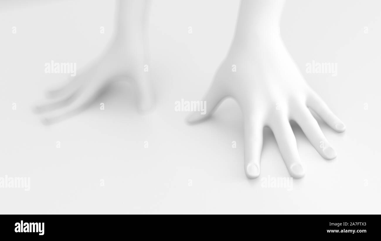White background 3d hand gesture. 3d rendering, 3d illustration Stock ...