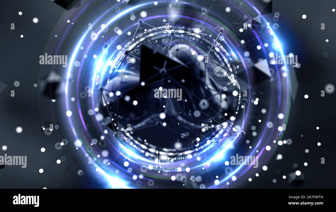 Fantastic abstract black space background. 3d illustration, 3d ...