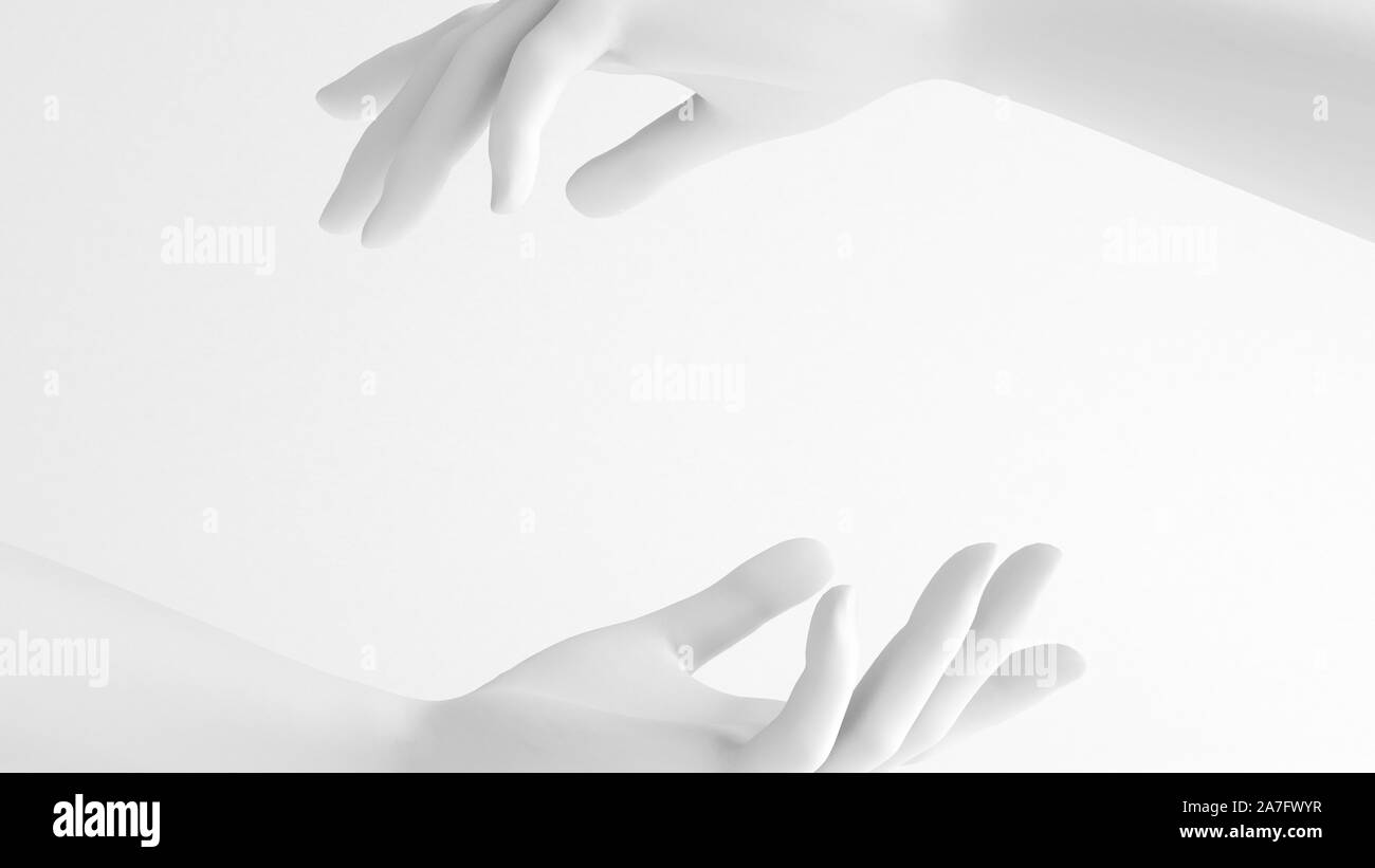 White background 3d hand gesture. 3d rendering, 3d illustration Stock ...
