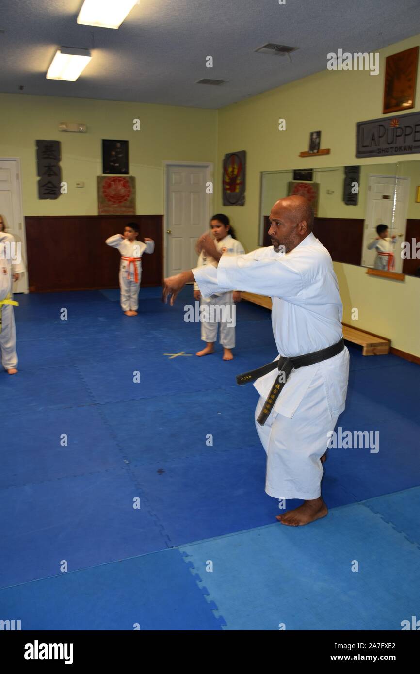 This action photo is of my daughter and her classmates in a Karate ...
