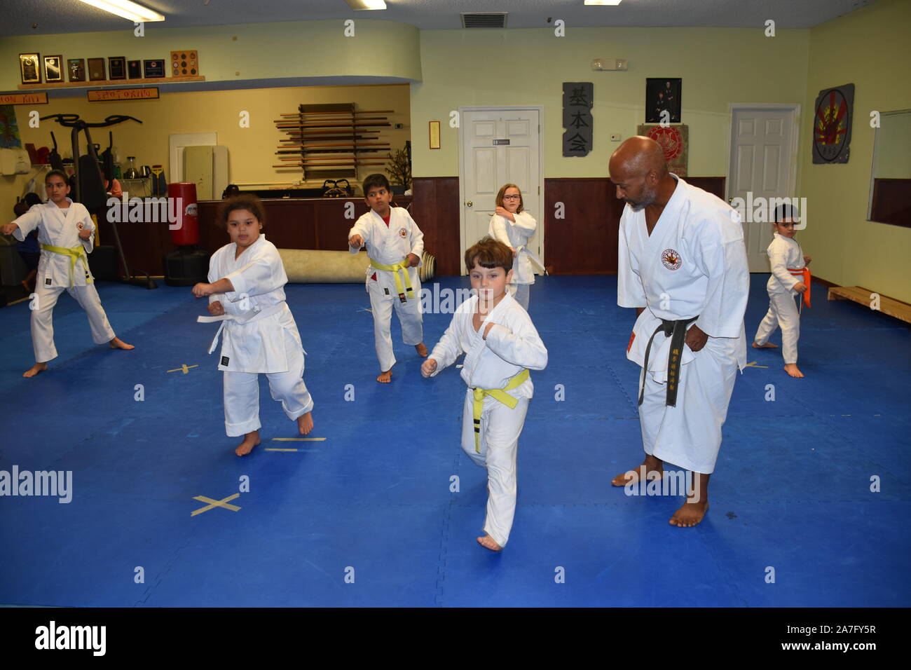This action photo is of my daughter and her classmates in a Karate ...