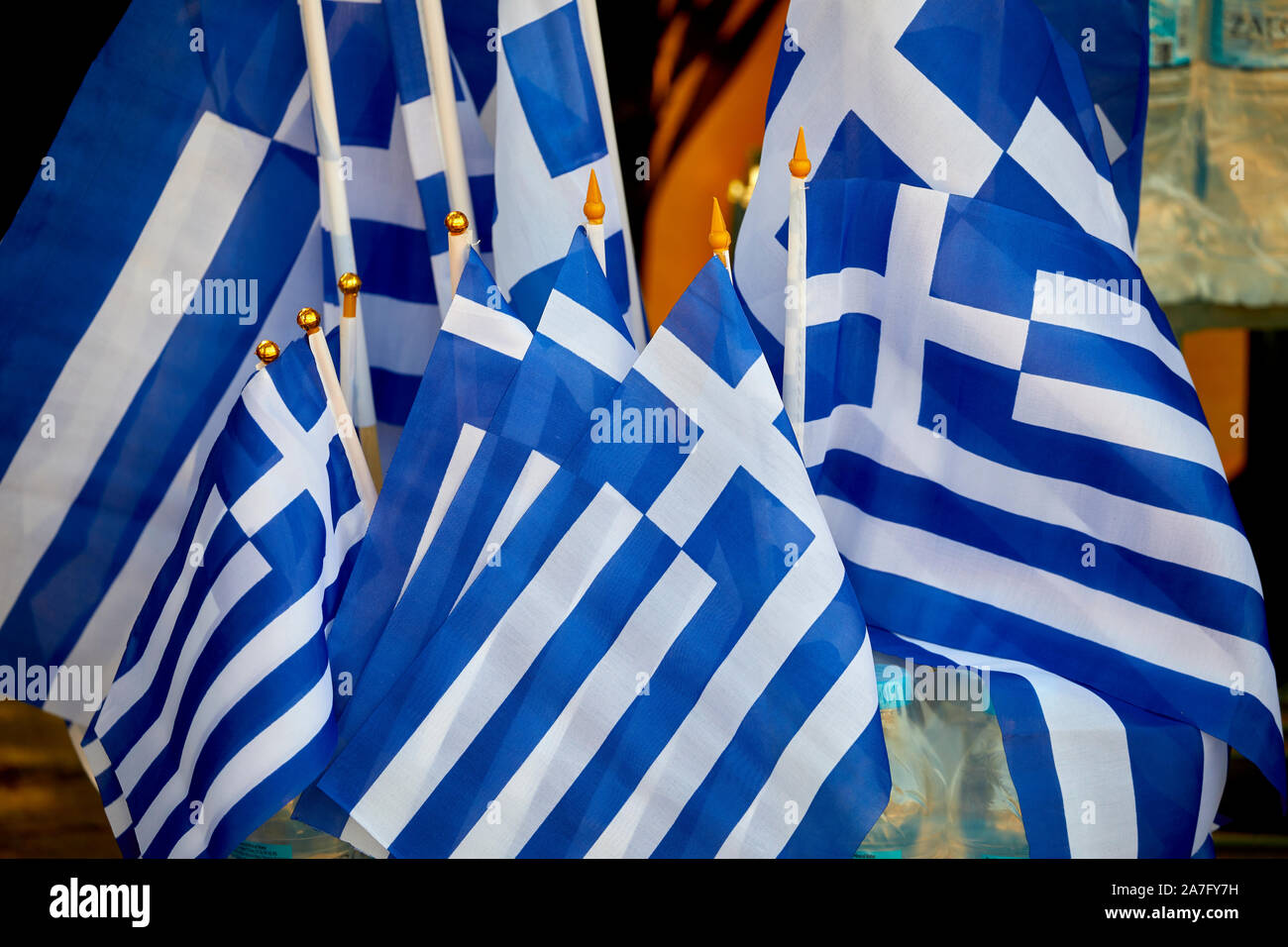 Athens capital of Greece the national flag for sale to tourists Stock ...