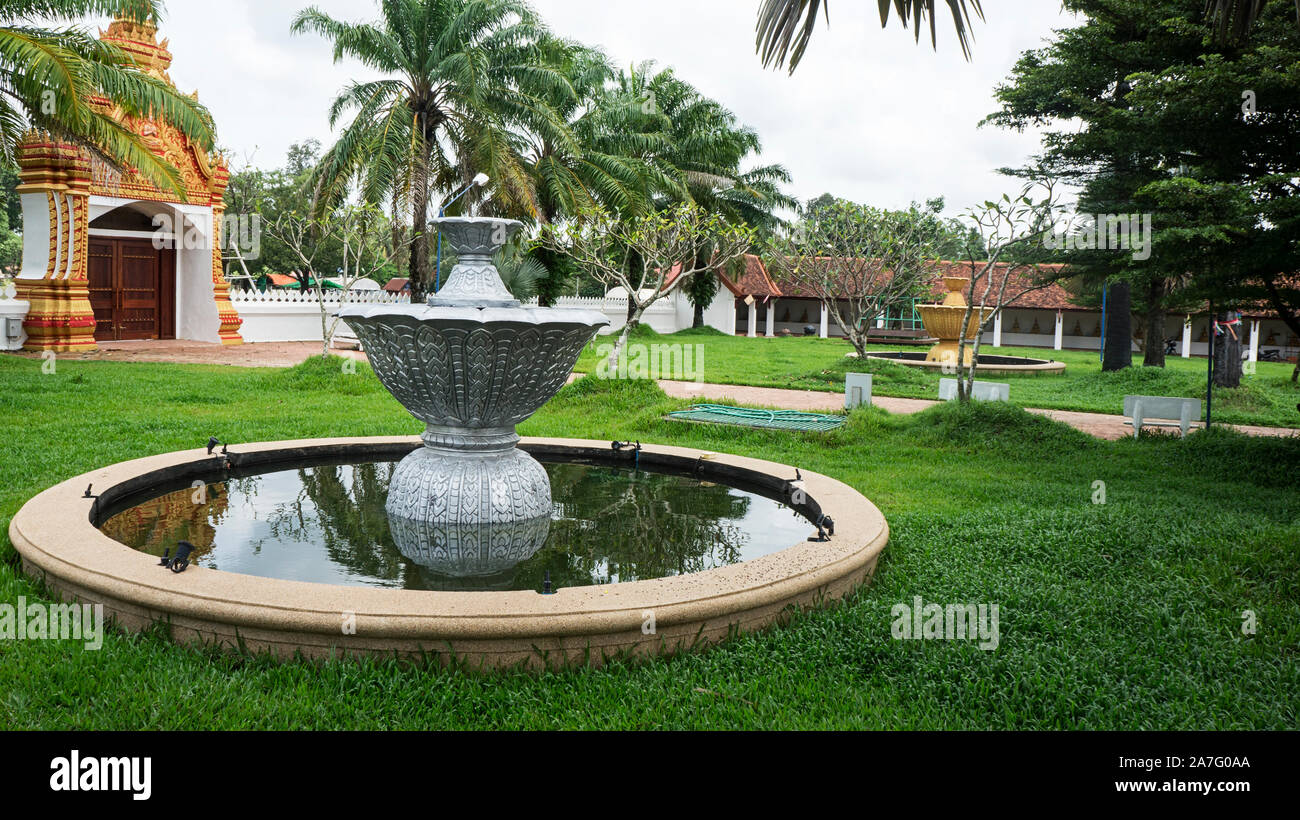 That inghang stupa temple Laos architecture fountain Stock Photo - Alamy