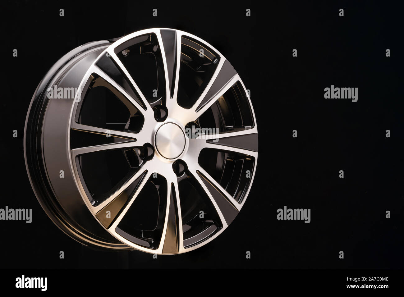 aluminum auto die-cast disc wheel, eight spokes, black with polishing ...