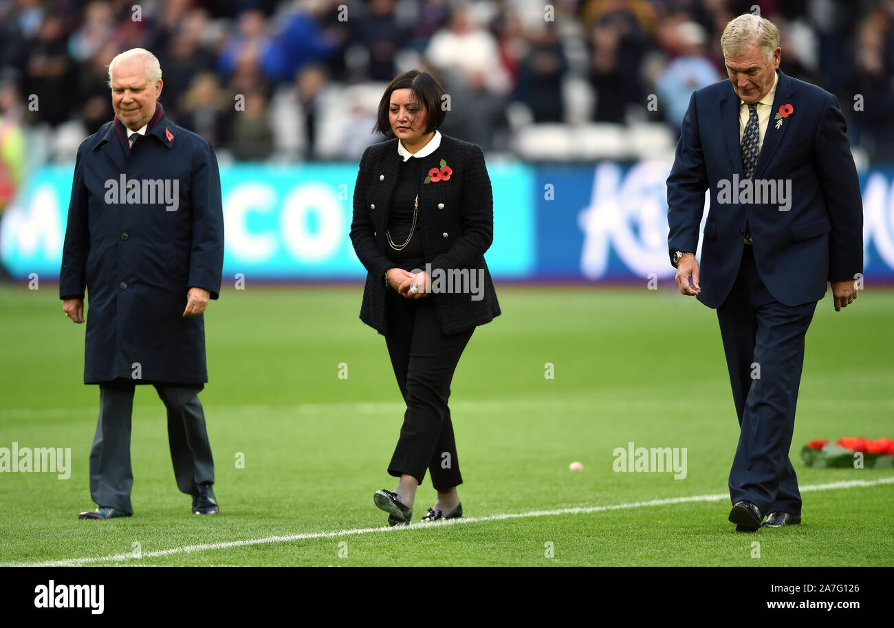 Chairman of West Ham United David Gold (left) Mayor of Newham Rokhsana ...