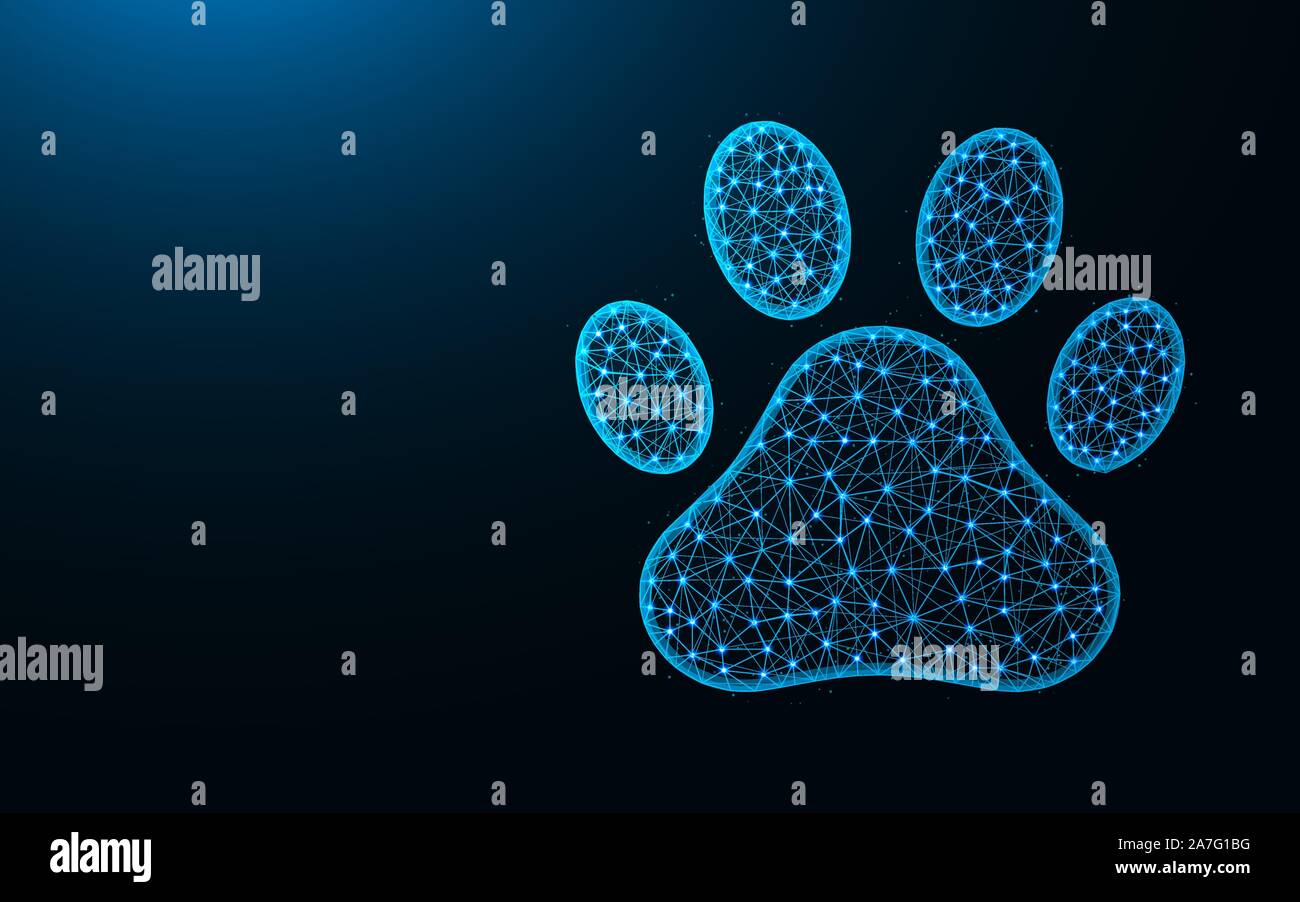 Blue line paw print icon hi-res stock photography and images - Alamy