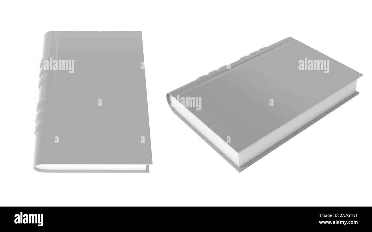 Gray book. 3d rendering illustration isolated on white background Stock ...
