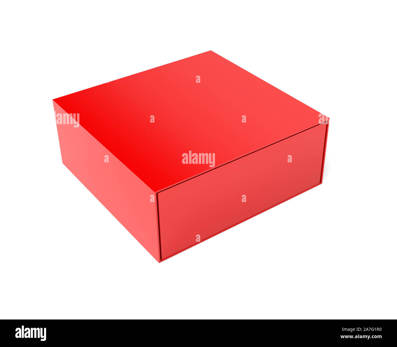 Red closed box. 3d rendering illustration isolated on white background ...