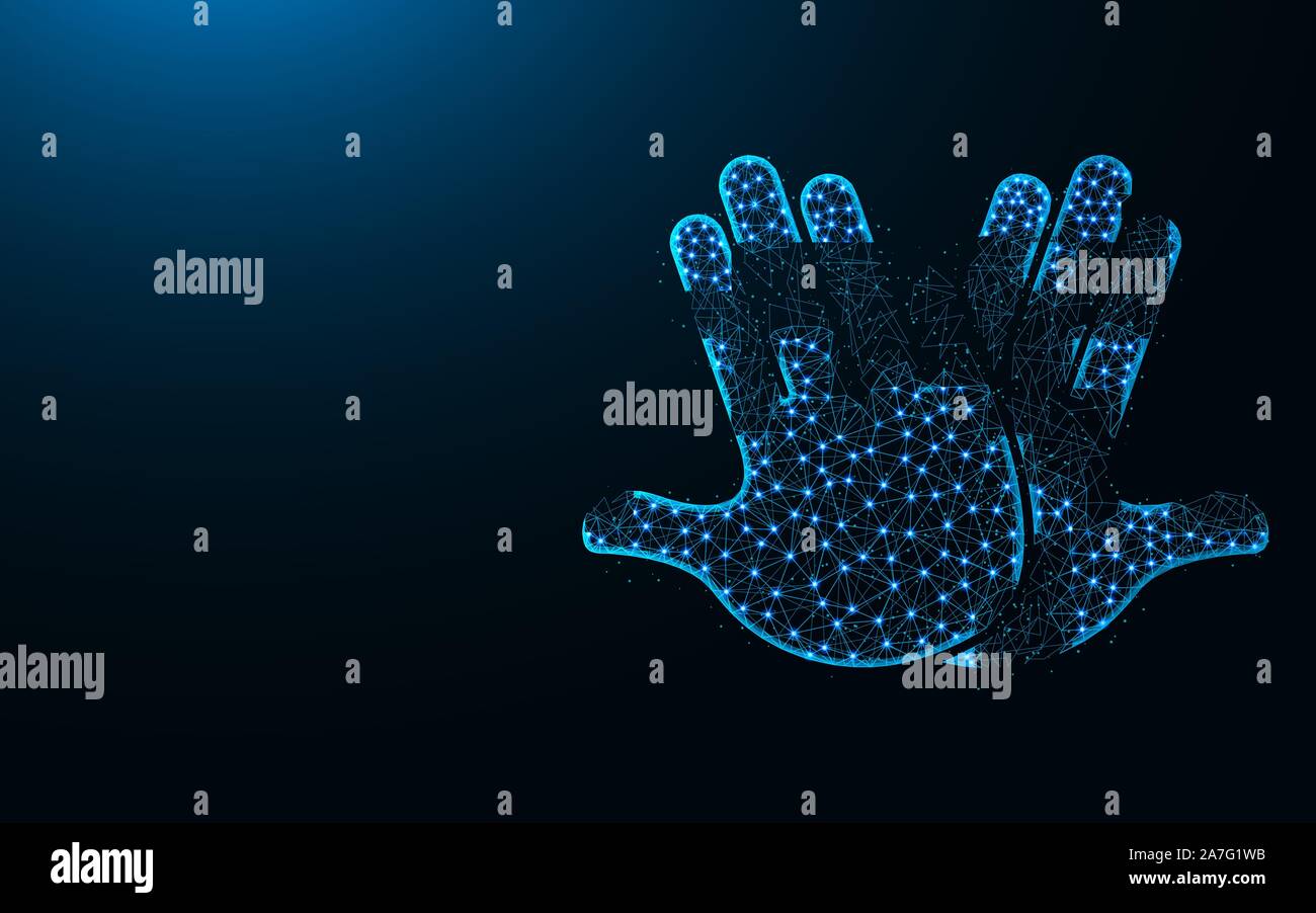 High five low poly design, hands abstract geometric image, clap ...