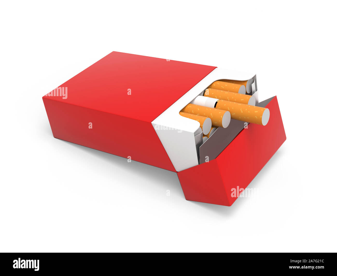 Red pack of cigarettes. 3d rendering illustration isolated on white ...