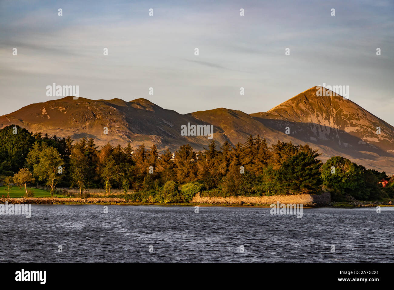 Croagh Patrick mountain at sunset, Westport, Ireland Stock Photo - Alamy
