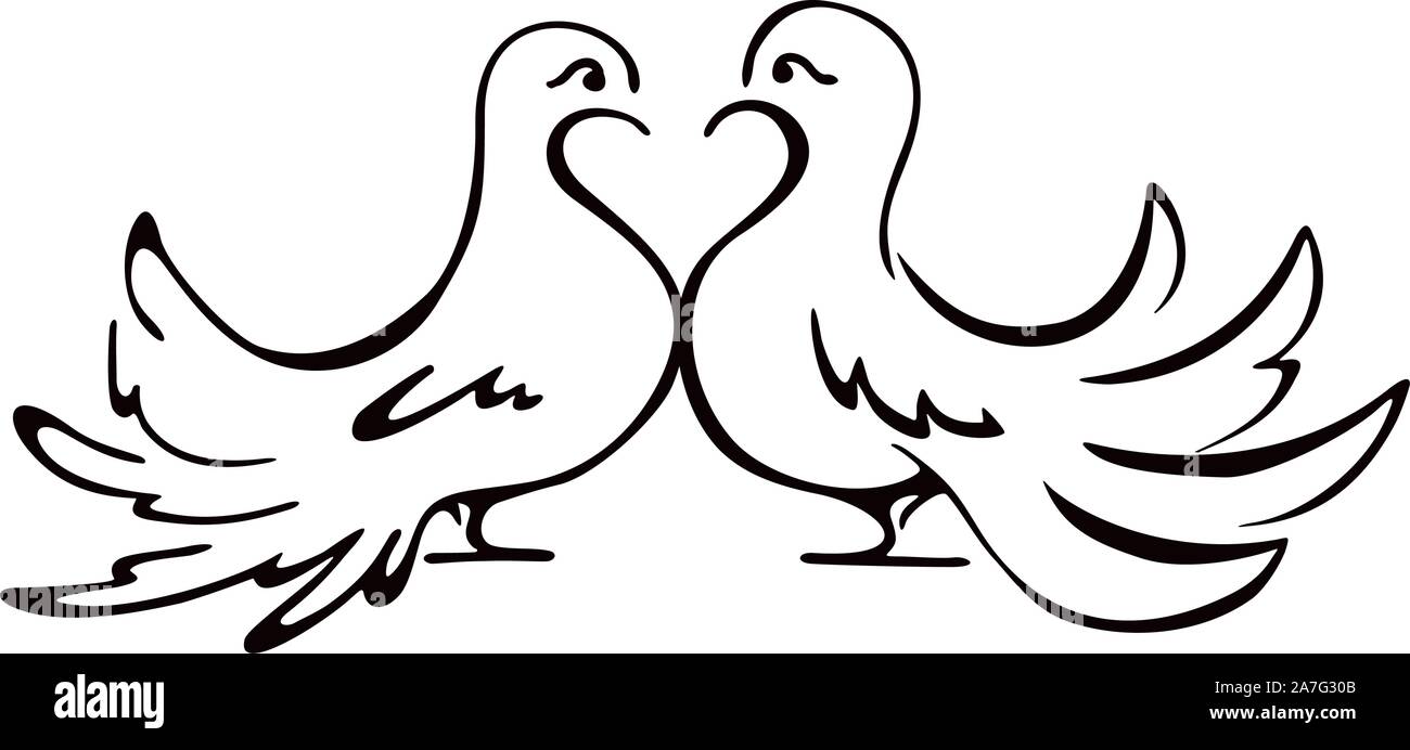 Beloved couple doves on illustration Stock Vector Image & Art - Alamy