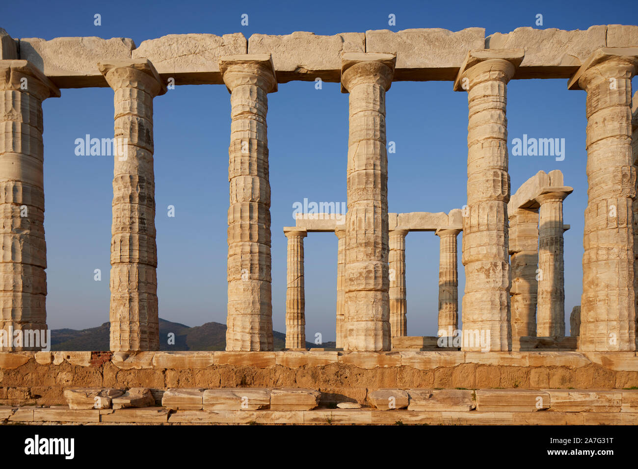 Greece The Ancient Greek temple of Poseidon at Cape Sounion, built ...
