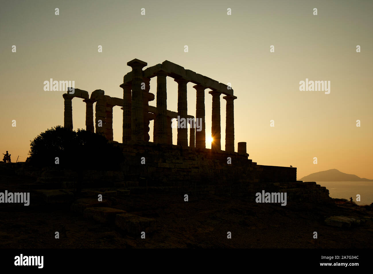 Greece The Ancient Greek temple of Poseidon at Cape Sounion, built ...
