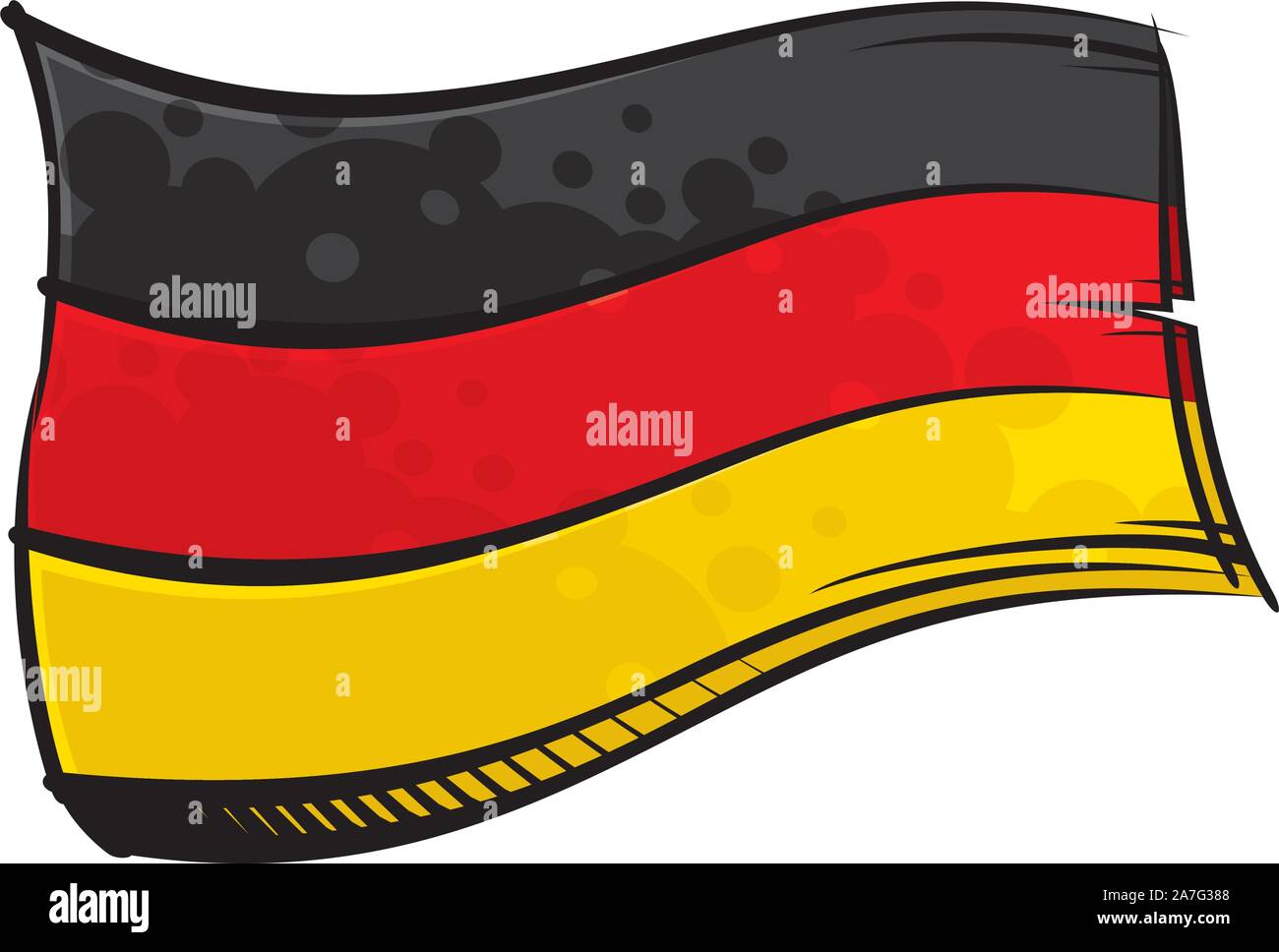 Painted Germany flag waving in wind Stock Vector Image & Art - Alamy
