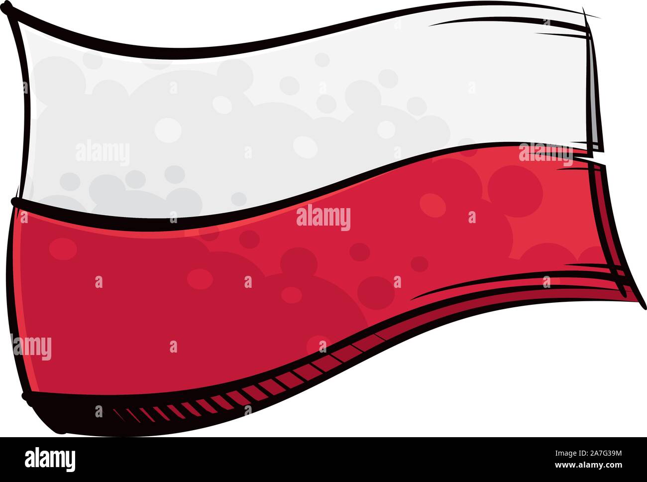 Poland flag waving in Stock Vector Images - Alamy