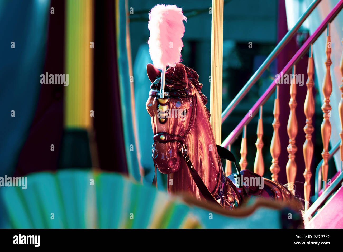 Beautiful Carousel Horse with Elegant Details Stock Photo - Alamy