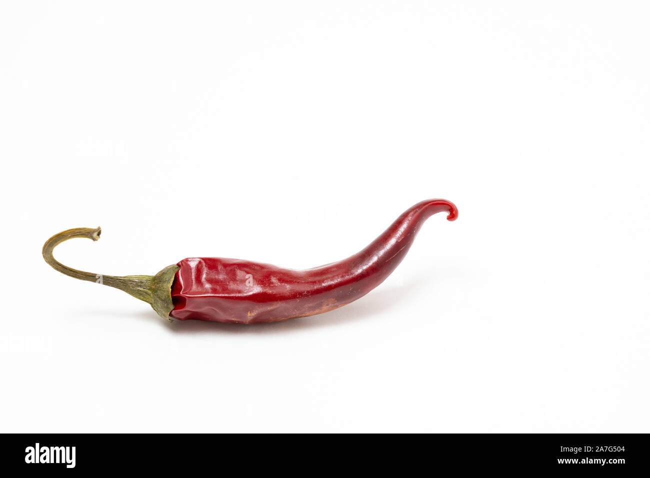 Red hot pepper. Dry pod of chilli peppers on a white background Stock ...