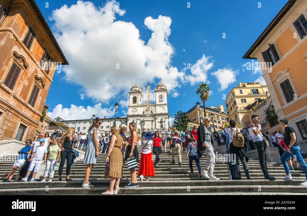 At the Spanish Steps Scalinata di Trinita dei Monti in Rome Italy Lazio ...