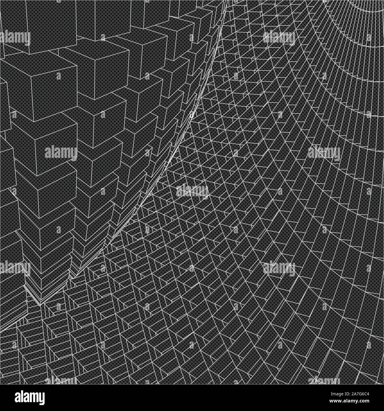 Abstract vector landscape background. Cyberspace grid. 3d technology ...