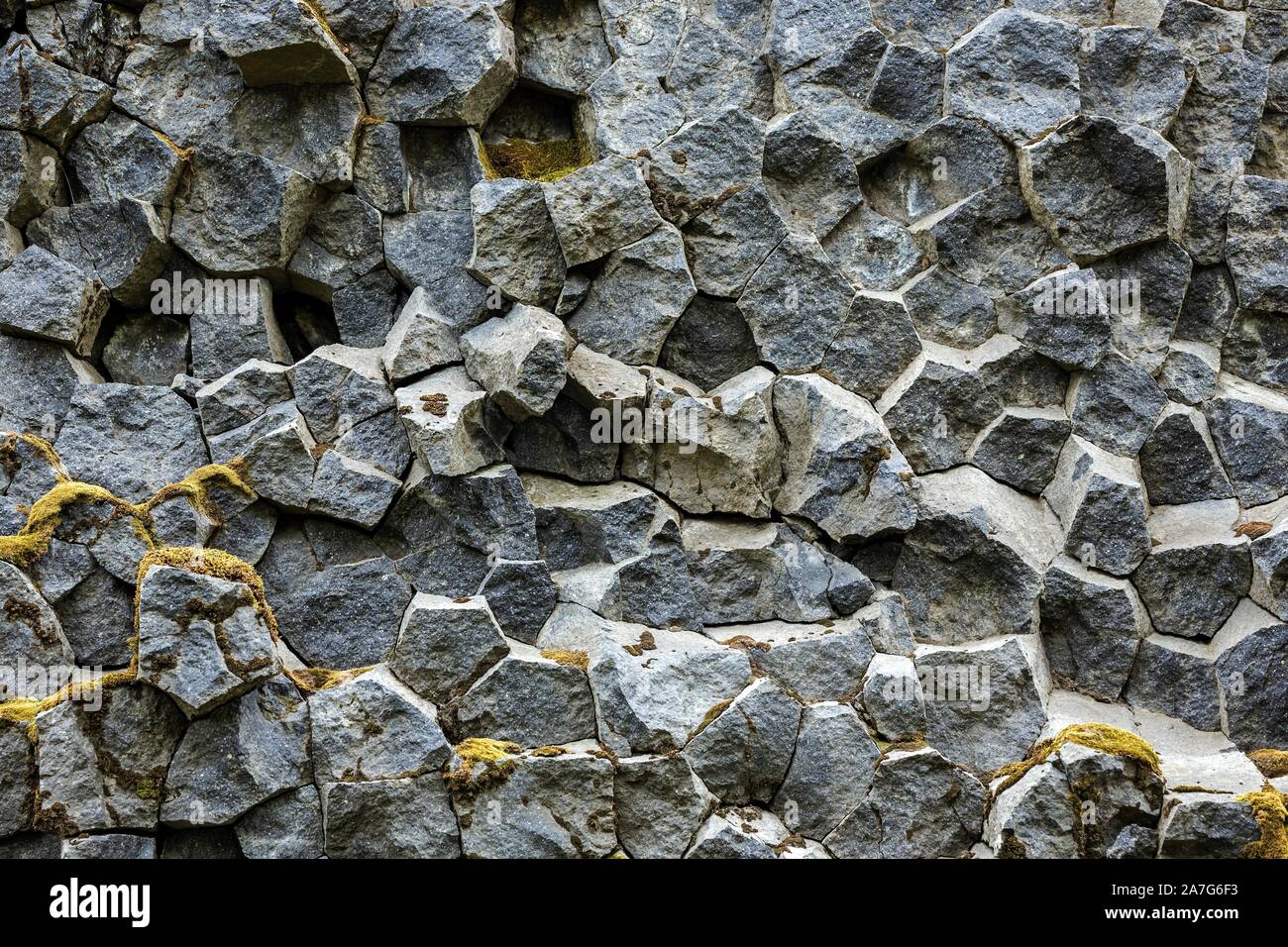 Volcanic basalt columns, on road 250, South Iceland, Iceland Stock ...