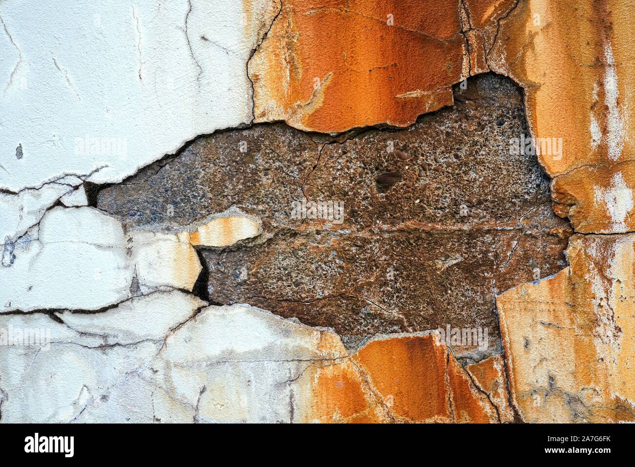 Plaster chipped off on a house wall, Iceland Stock Photo - Alamy