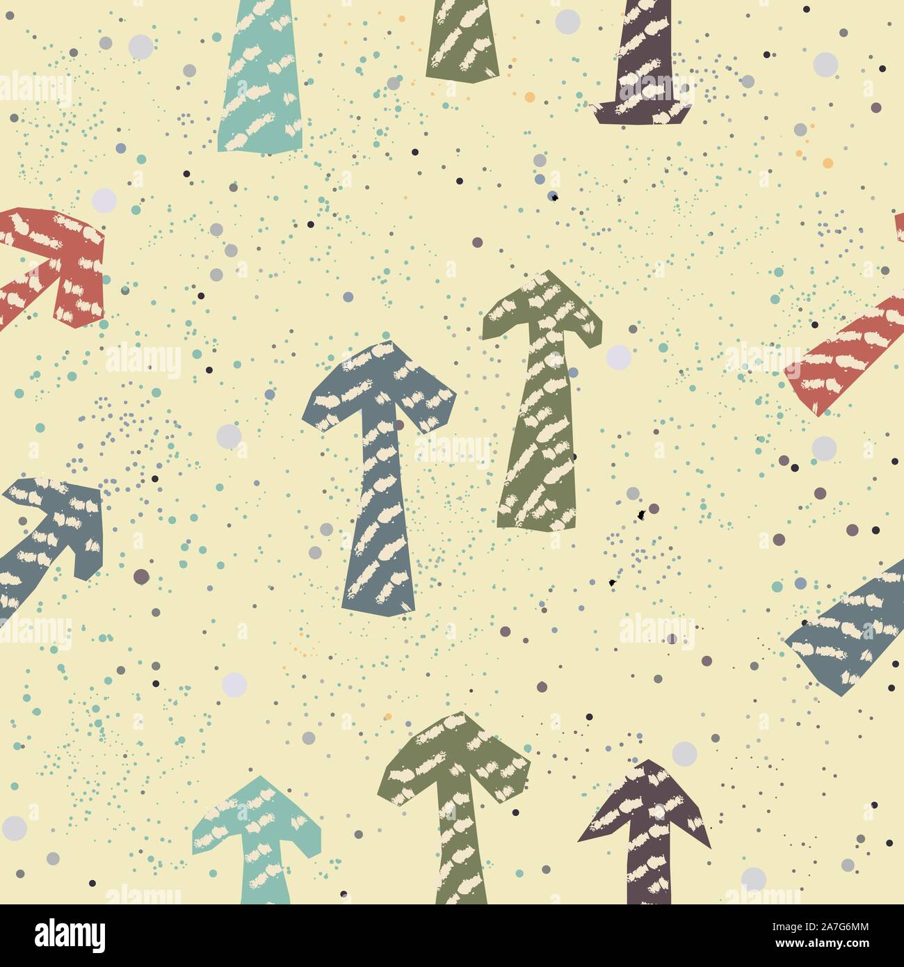 Cute Background with arrows. Hand Drawn Seamless Pattern. Vector ...