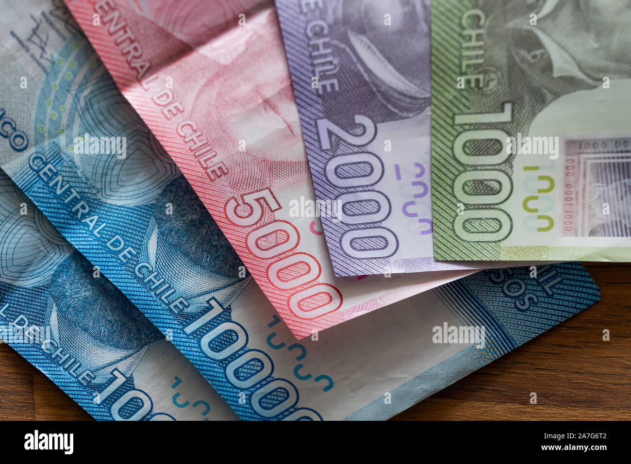 Chilean Banknotes Chile Money Stock Photos & Chilean Banknotes Chile ...